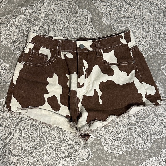 SHEIN | Shorts | Cow Print Jean Shorts | Poshmark